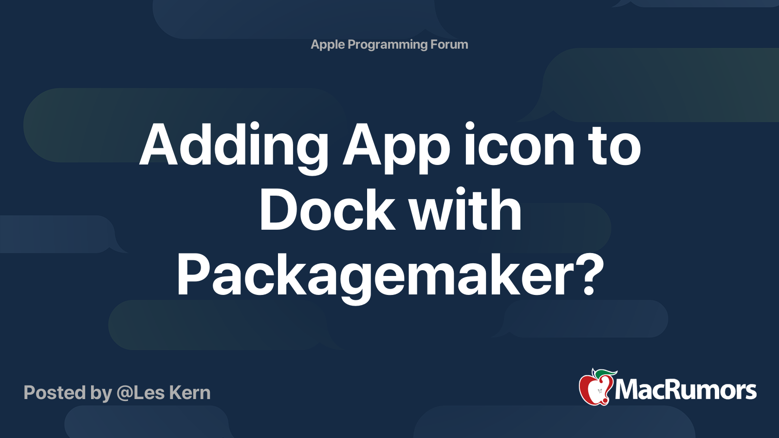 Adding App icon to Dock with Packagemaker? | MacRumors Forums