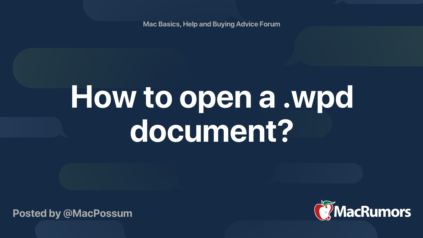 How to open a .wpd document? | MacRumors Forums