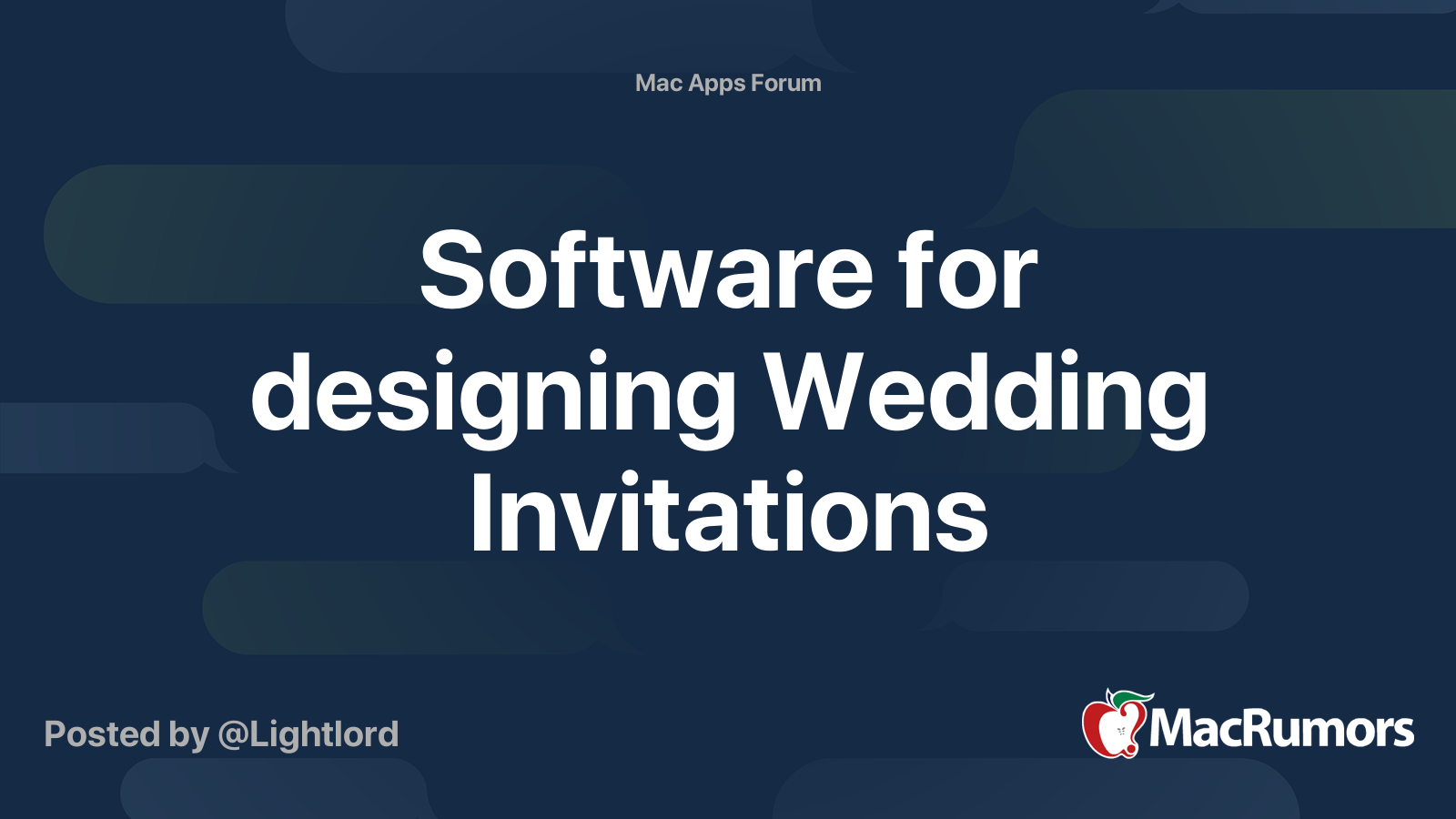 Software for designing Wedding Invitations | MacRumors Forums