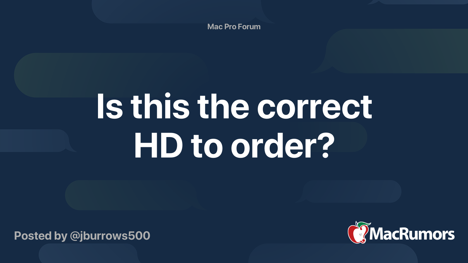 Is this the correct HD to order? | MacRumors Forums