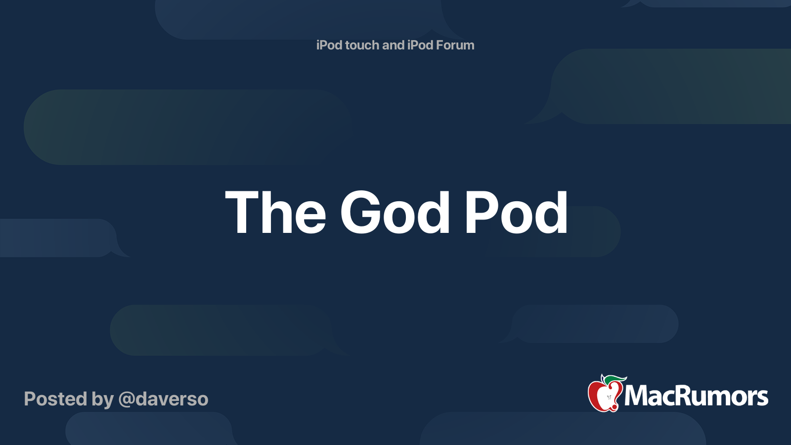 The God Pod | MacRumors Forums