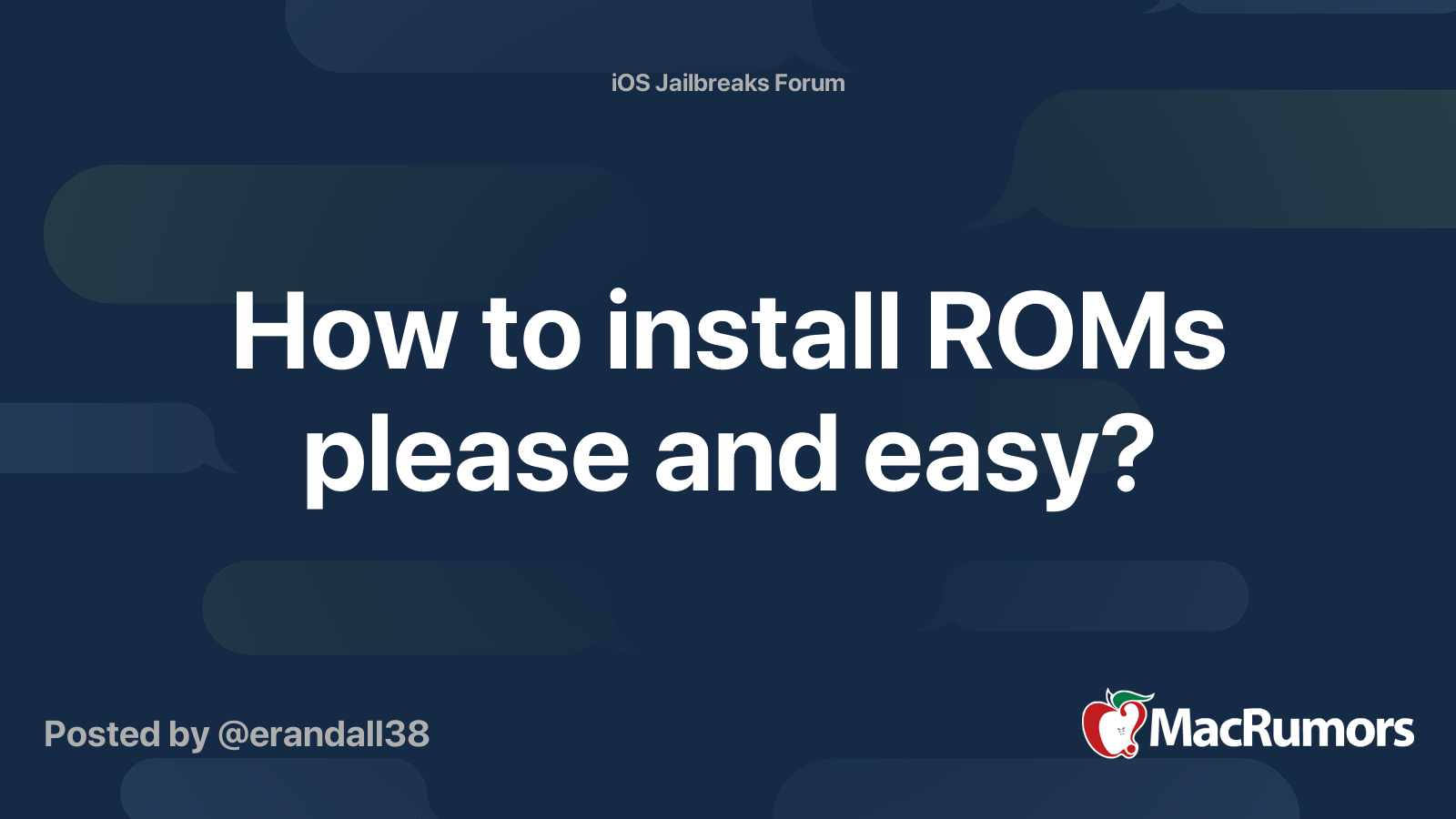 How to install ROMs please and easy? | MacRumors Forums