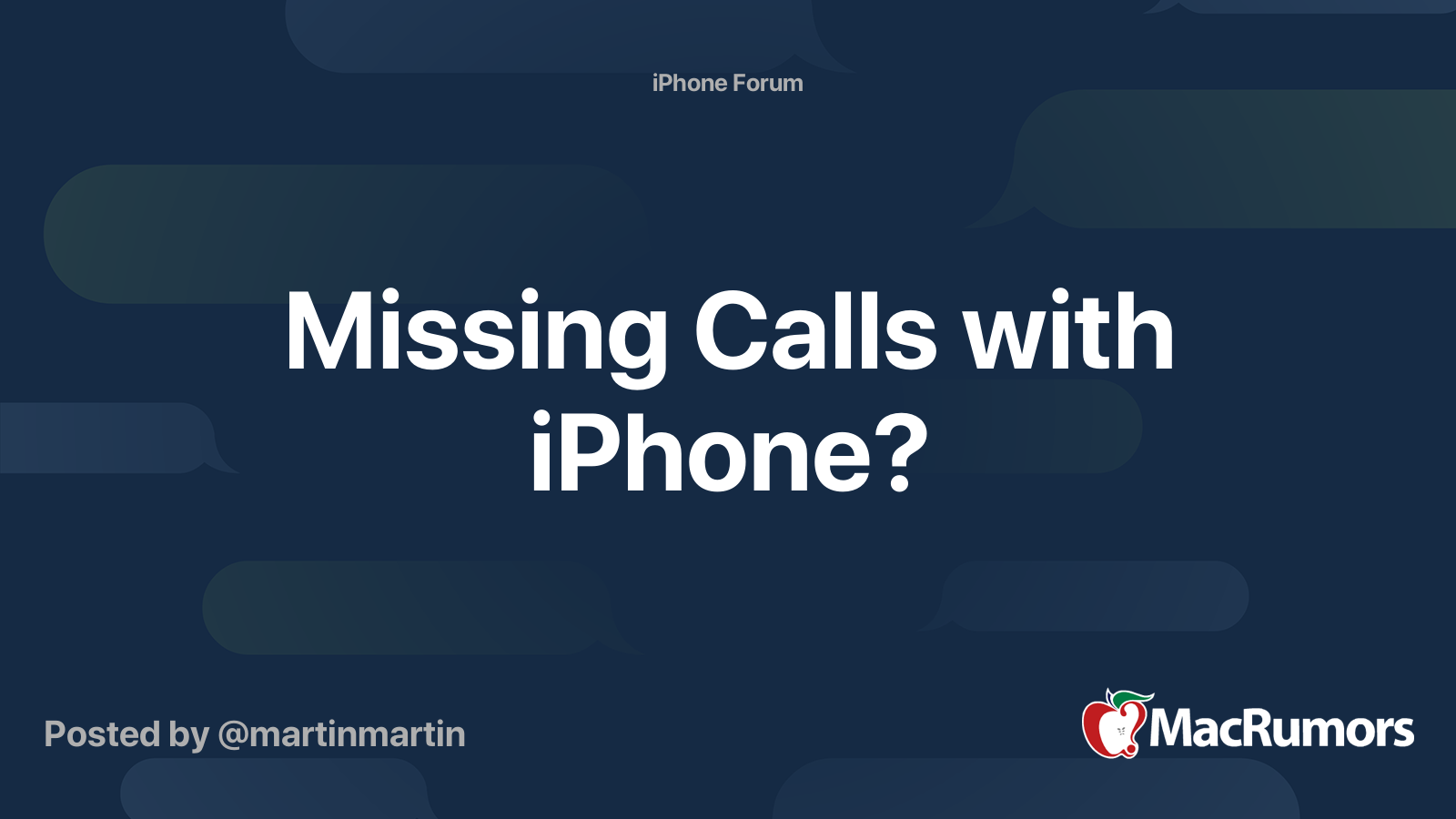Missing Calls with iPhone? | MacRumors Forums