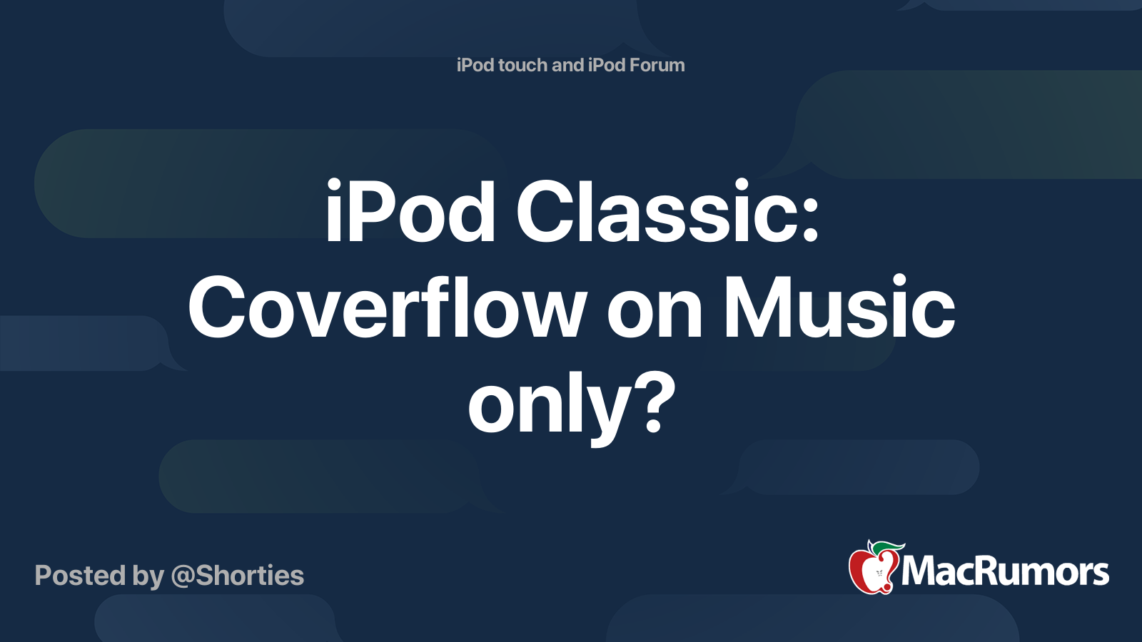 iPod Classic: Coverflow on Music only? | MacRumors Forums