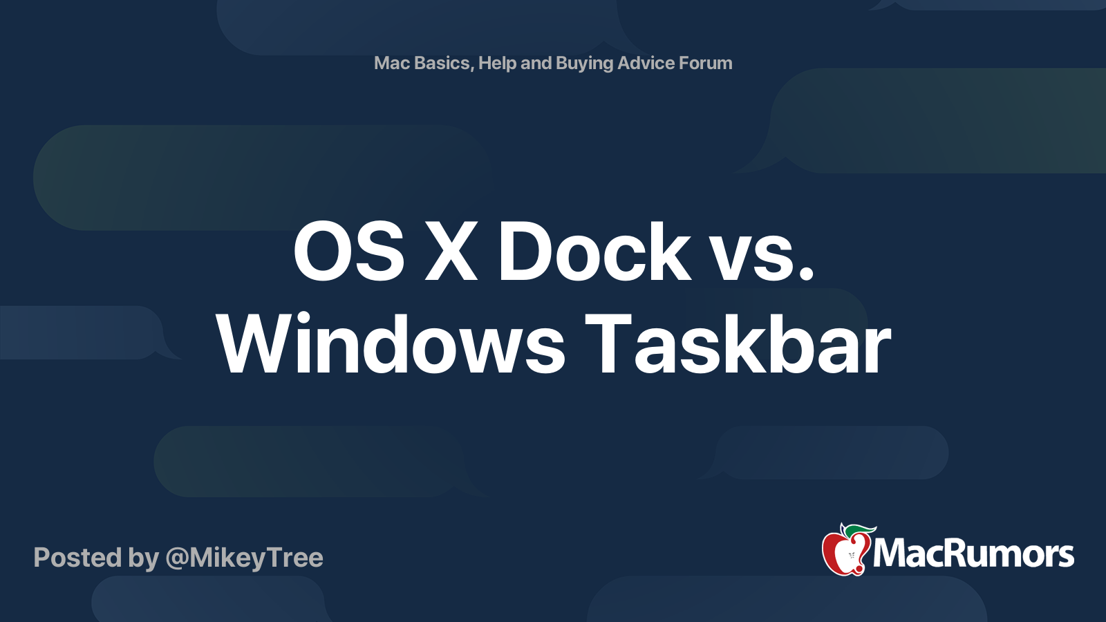 OS X Dock vs. Windows Taskbar | MacRumors Forums
