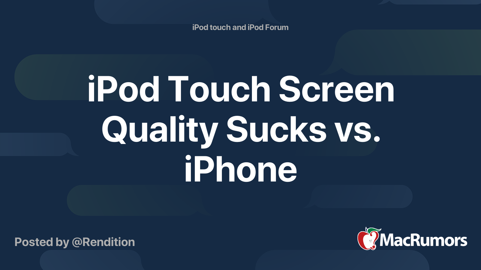 iPod Touch Screen Quality Sucks vs. iPhone | MacRumors Forums