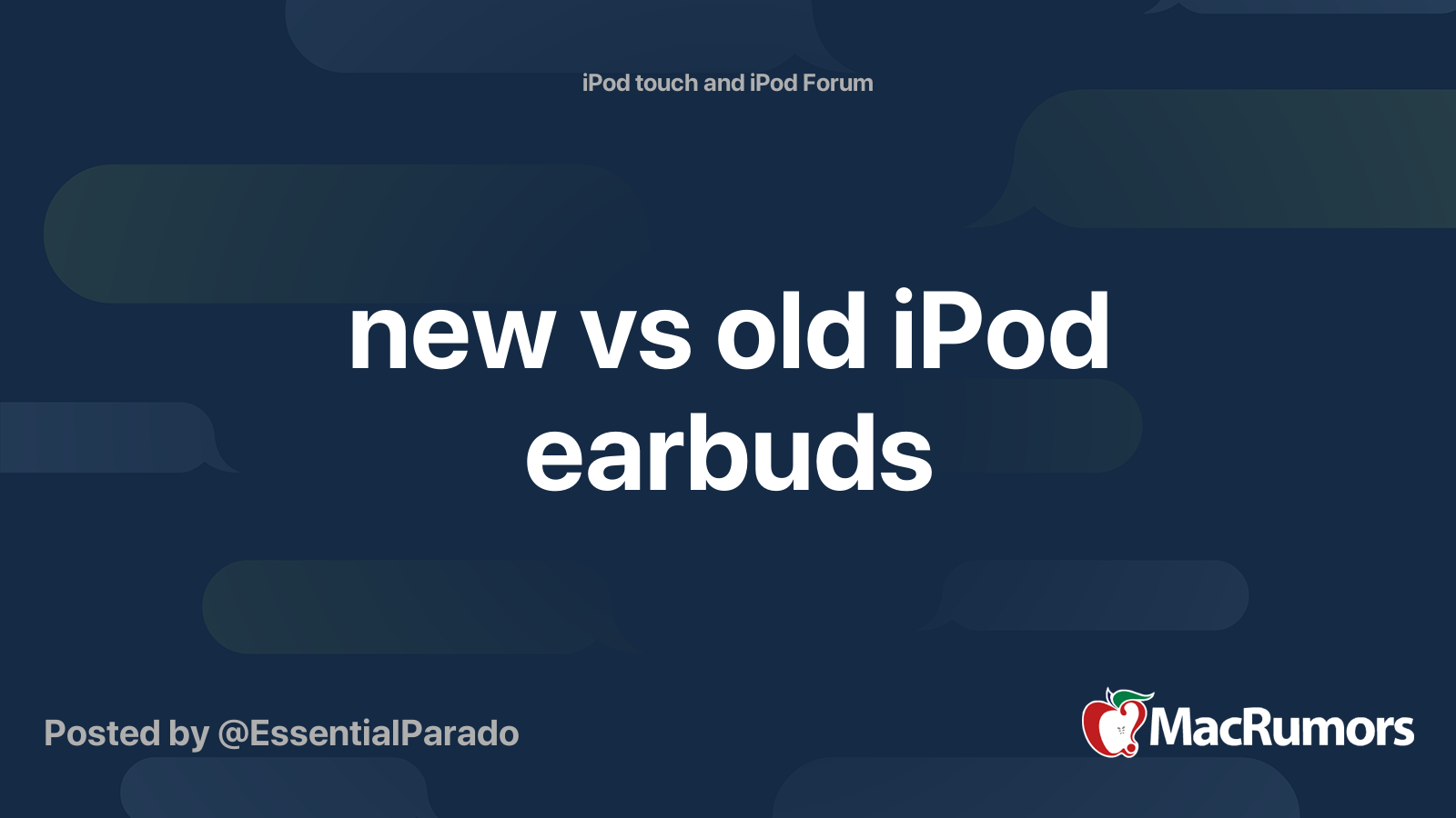 new vs old iPod earbuds | MacRumors Forums