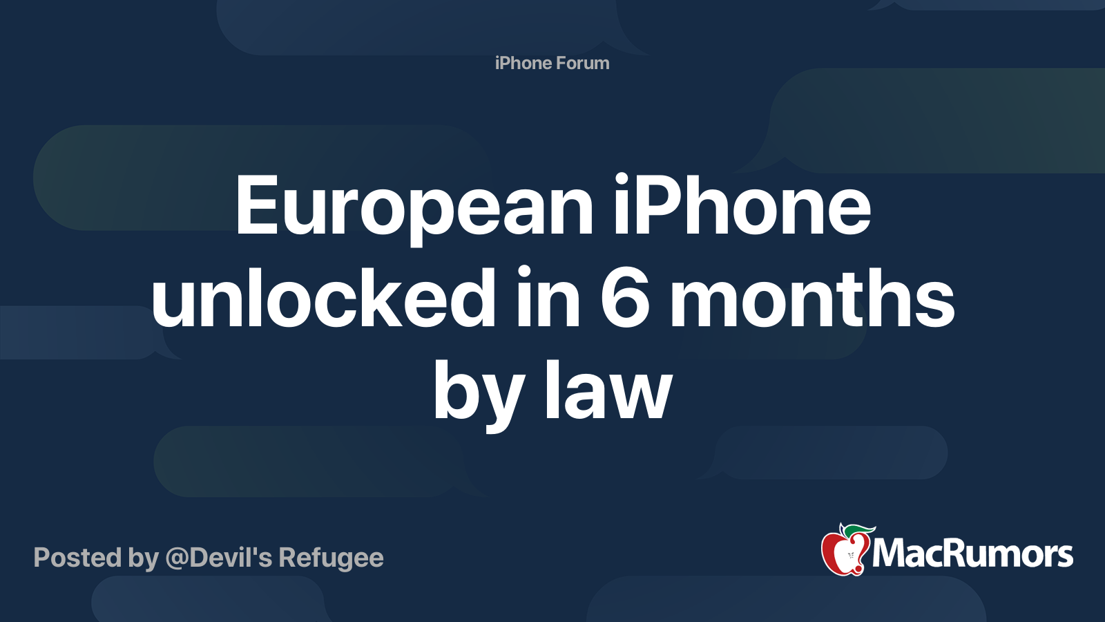 European iPhone unlocked in 6 months by law | MacRumors Forums