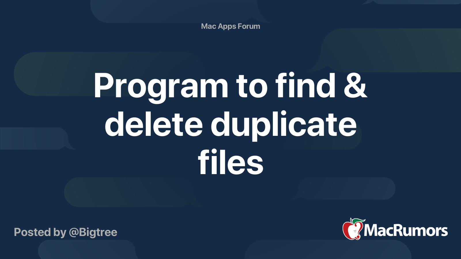 Program To Find And Delete Duplicate Files Macrumors Forums