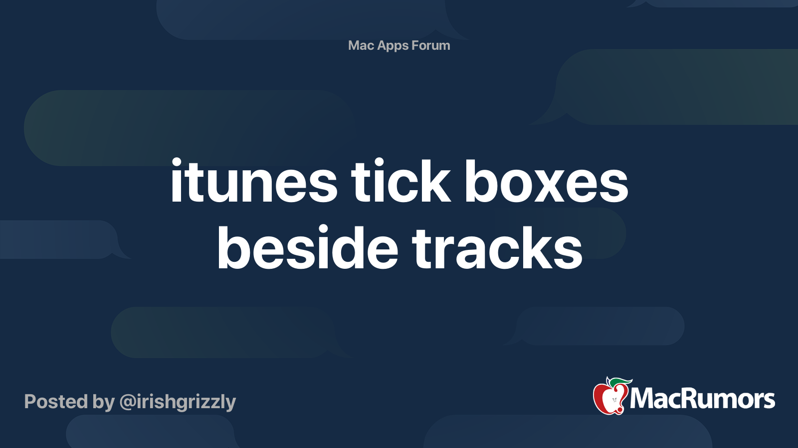 itunes tick boxes beside tracks | MacRumors Forums