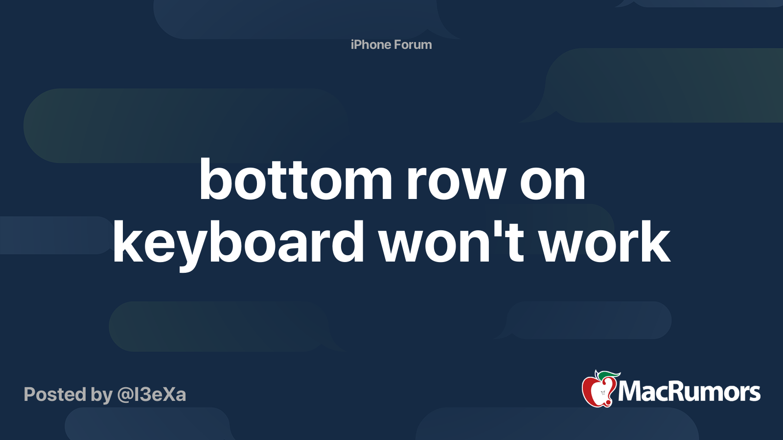 bottom row on keyboard won't work | MacRumors Forums
