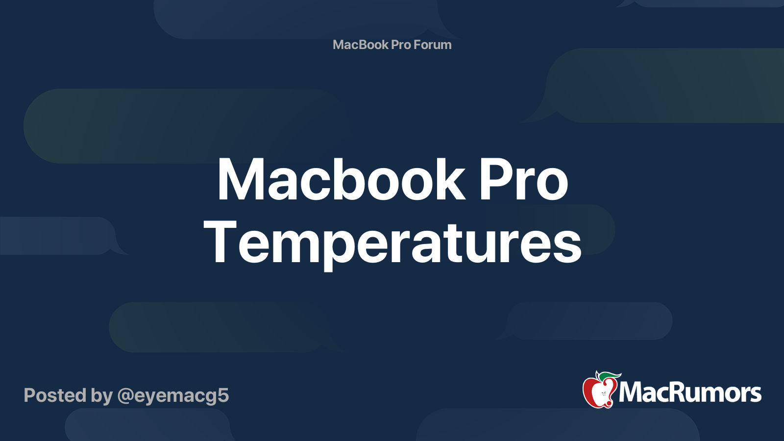 Macbook Pro Temperatures | MacRumors Forums