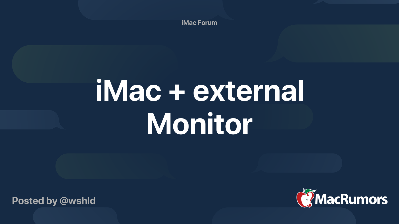 iMac + external Monitor | MacRumors Forums
