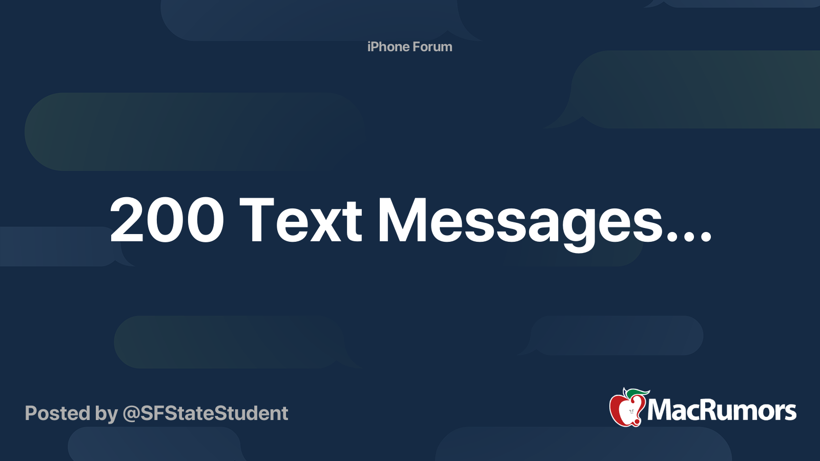 200 Text Messages Macrumors Forums 1374
