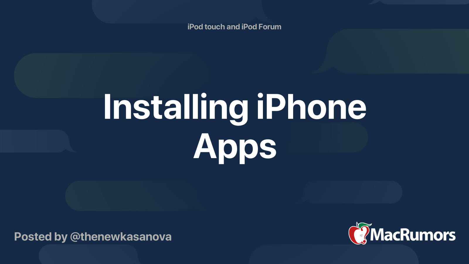 Installing iPhone Apps | MacRumors Forums