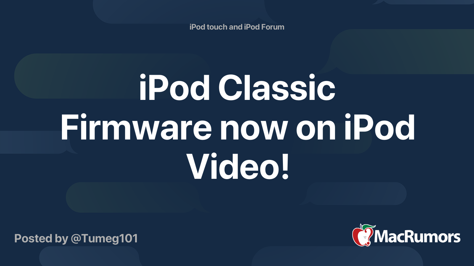 iPod Classic Firmware now on iPod Video! | MacRumors Forums
