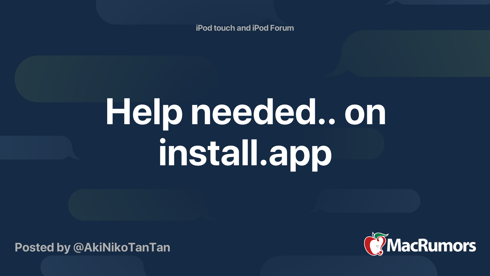 Help needed.. on install.app | MacRumors Forums