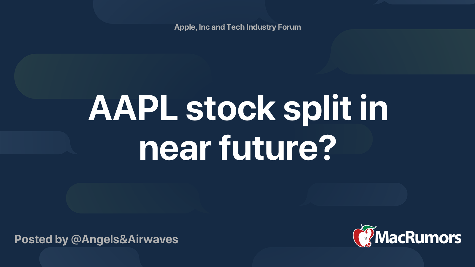 AAPL stock split in near future? | MacRumors Forums