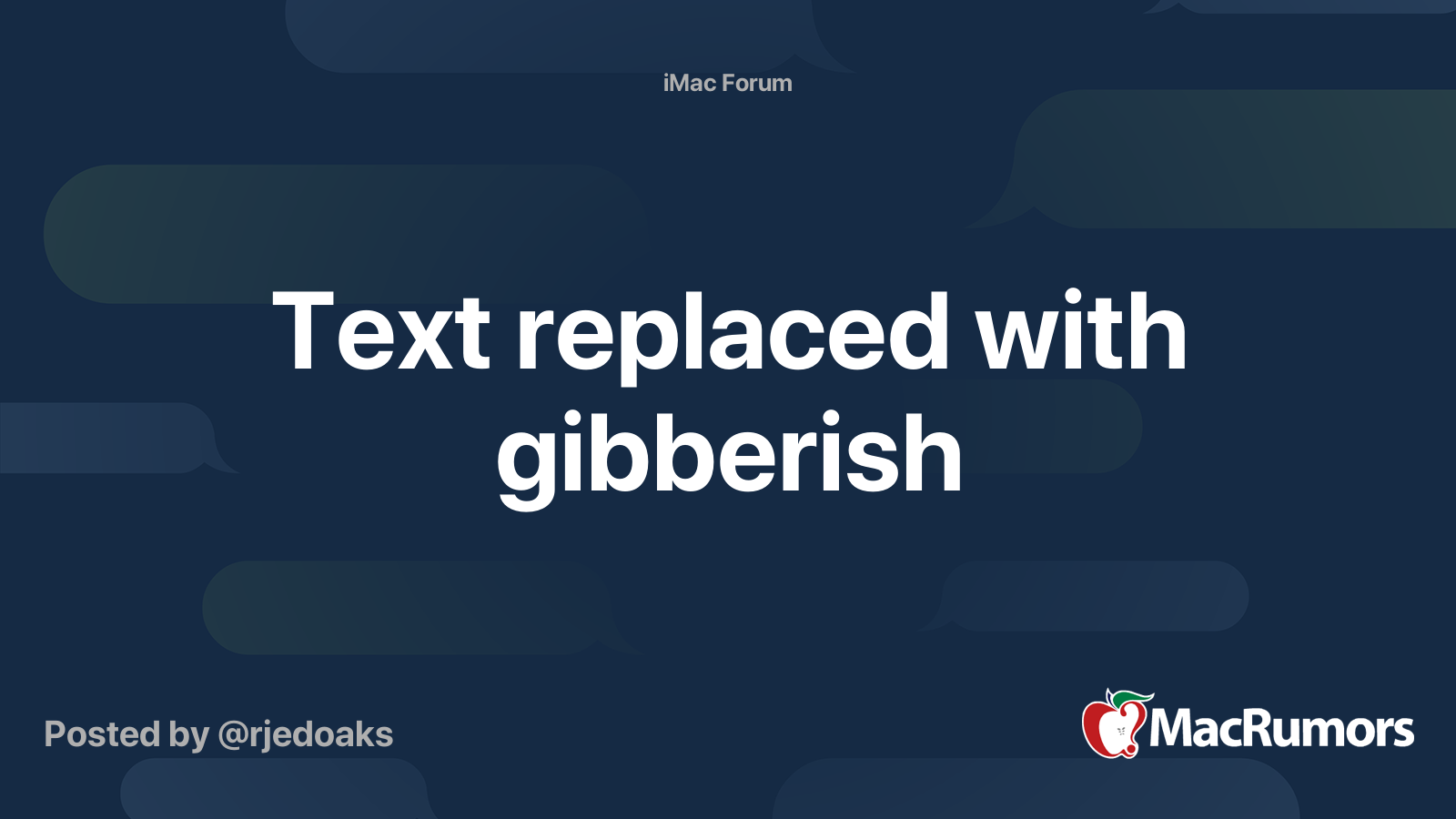 Text Replaced With Gibberish Macrumors Forums