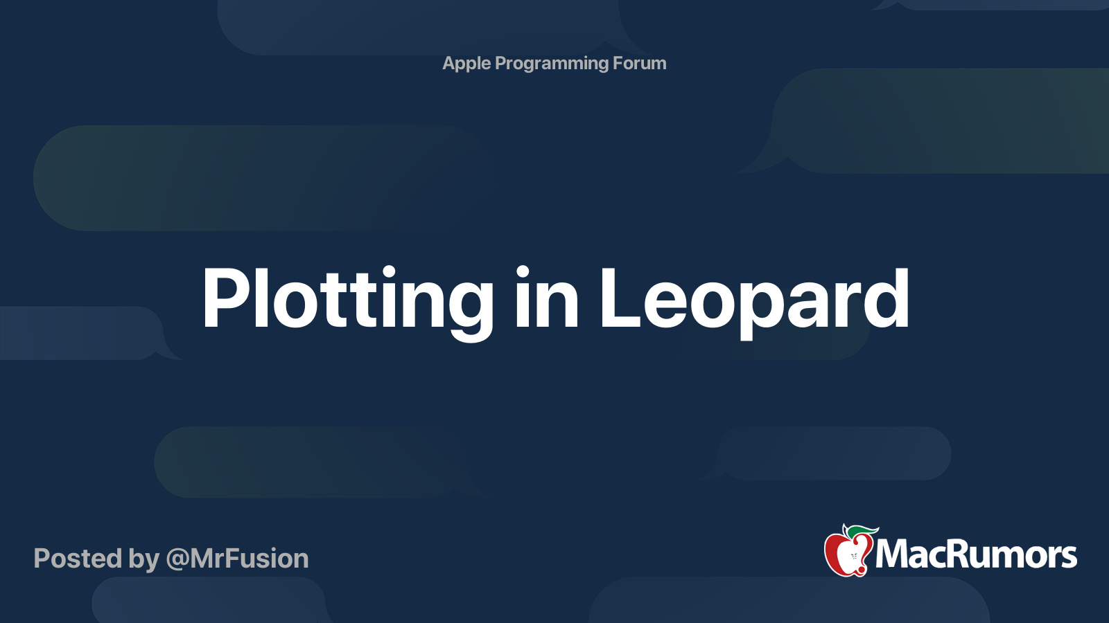 Plotting in Leopard | MacRumors Forums