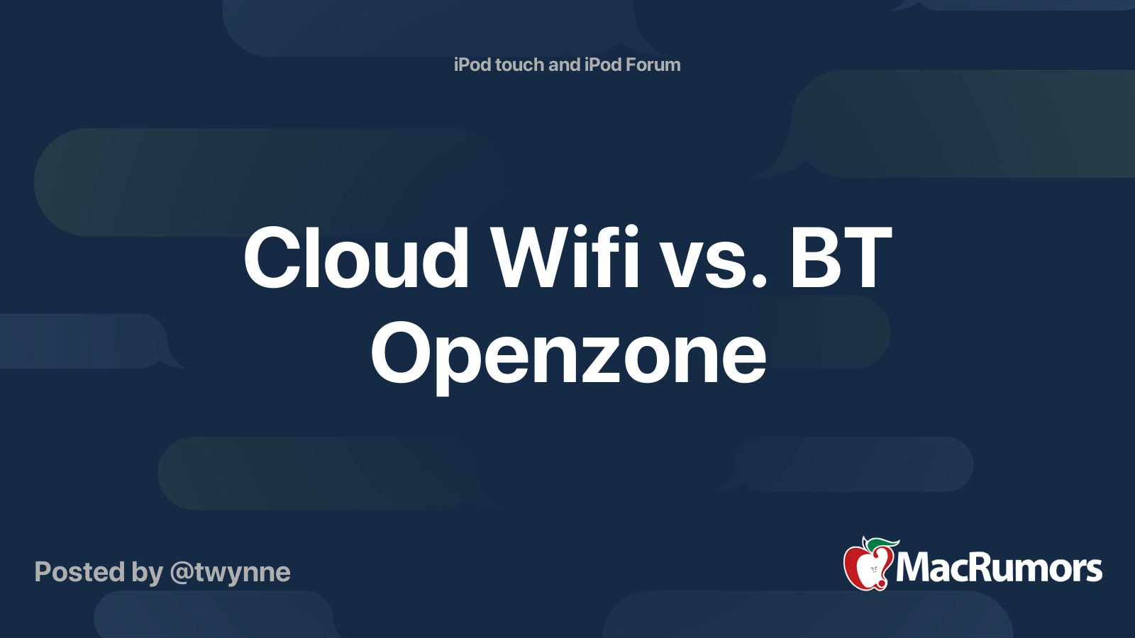 Cloud Wifi vs. BT Openzone | MacRumors Forums