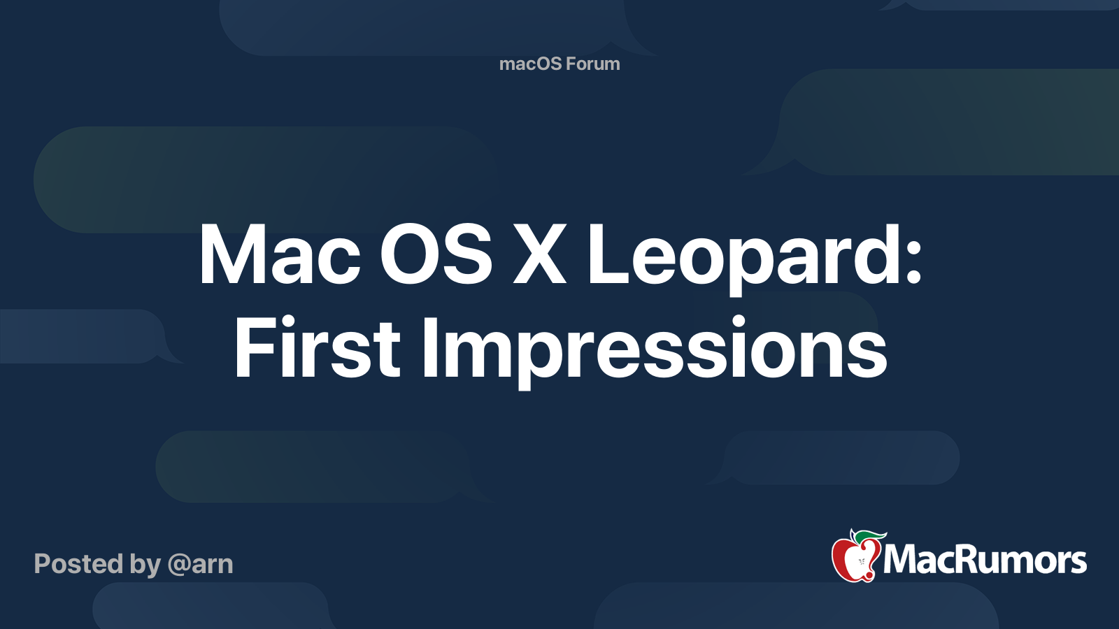 Mac OS X Leopard: First Impressions | MacRumors Forums