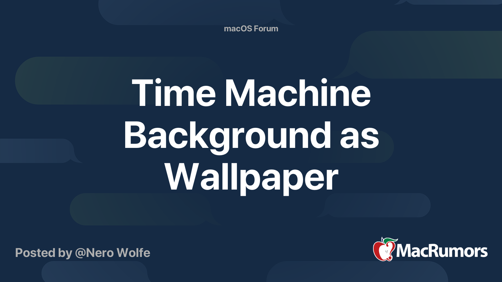 Time Machine Background as Wallpaper | MacRumors Forums