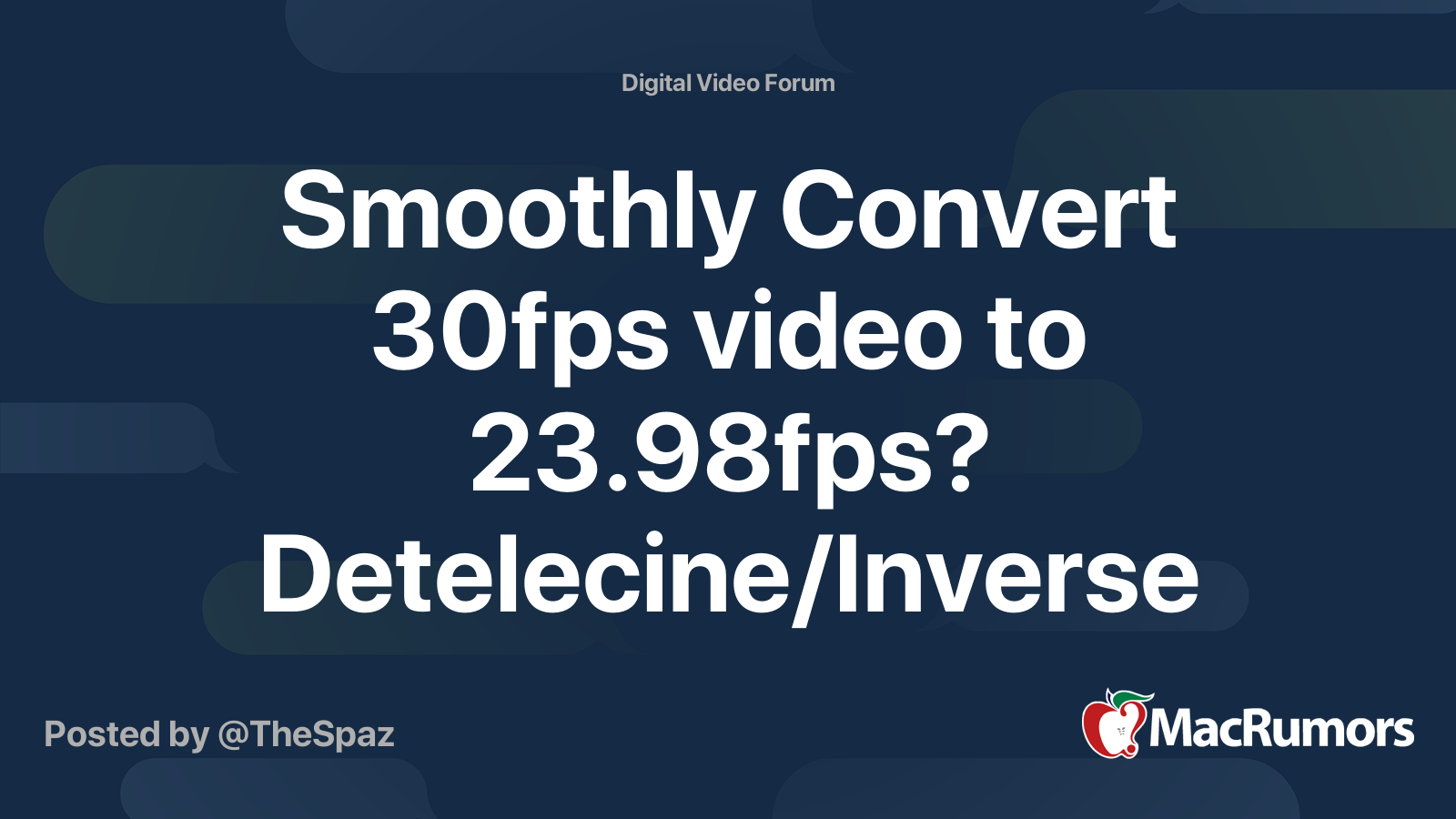 Smoothly Convert 30fps video to 23.98fps? Detelecine/Inverse Telecine ...