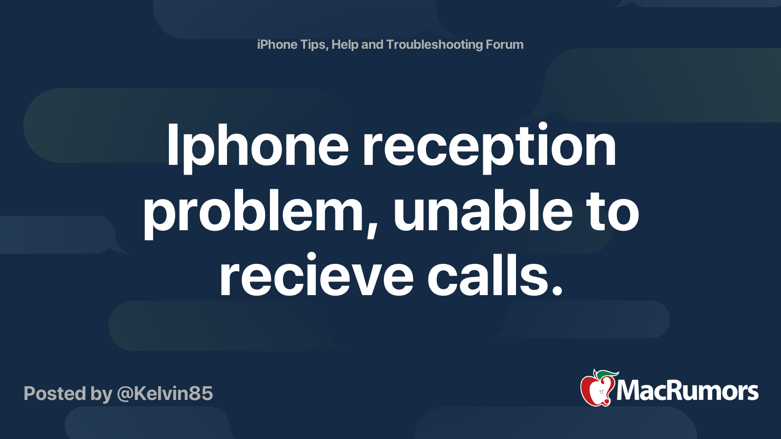 Iphone reception problem, unable to recieve calls. | MacRumors Forums