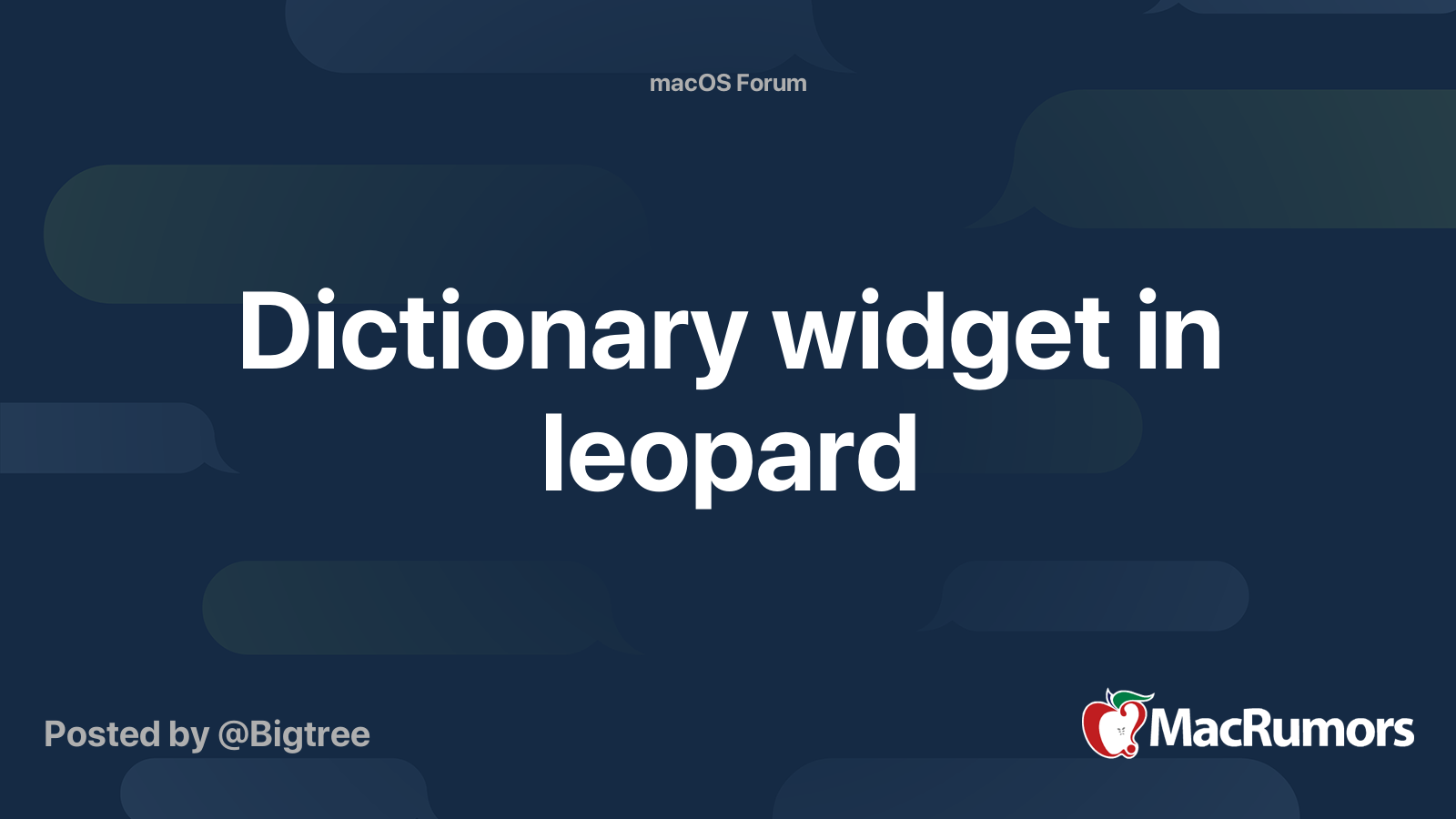 Dictionary widget in leopard | MacRumors Forums