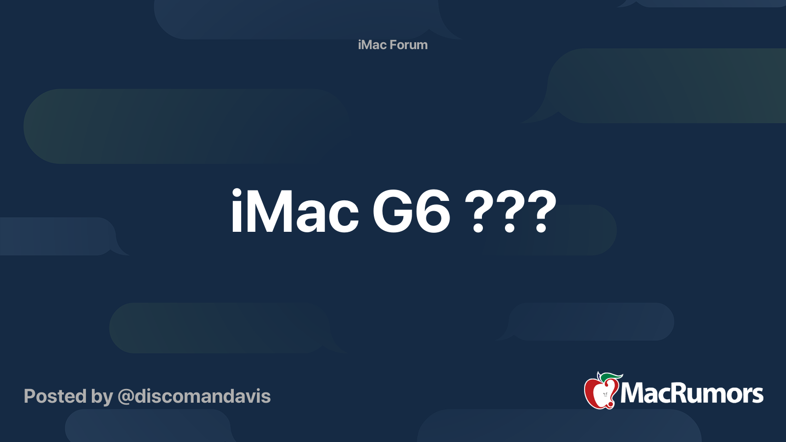 iMac G6 ??? | MacRumors Forums