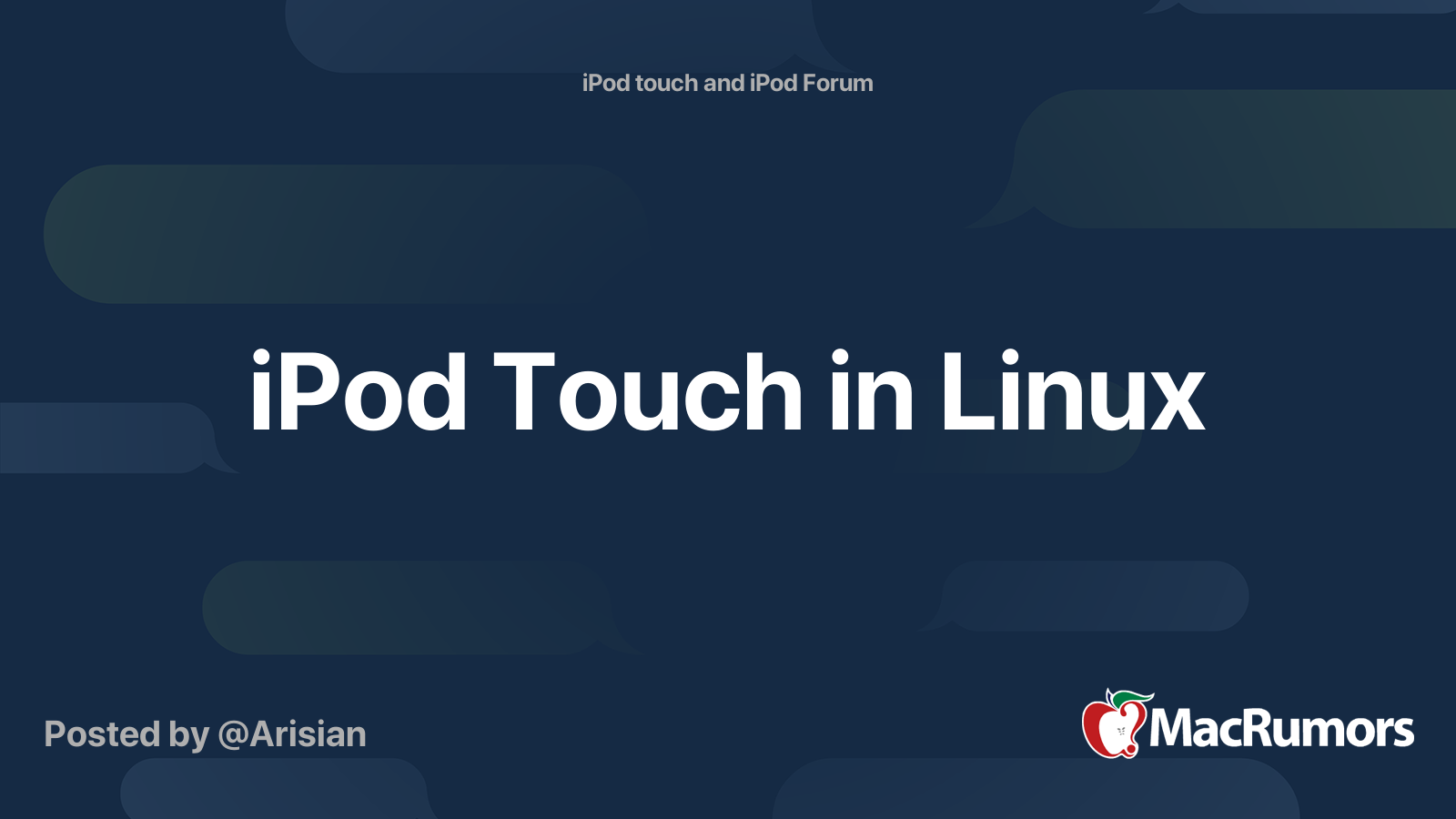 iPod Touch in Linux | MacRumors Forums