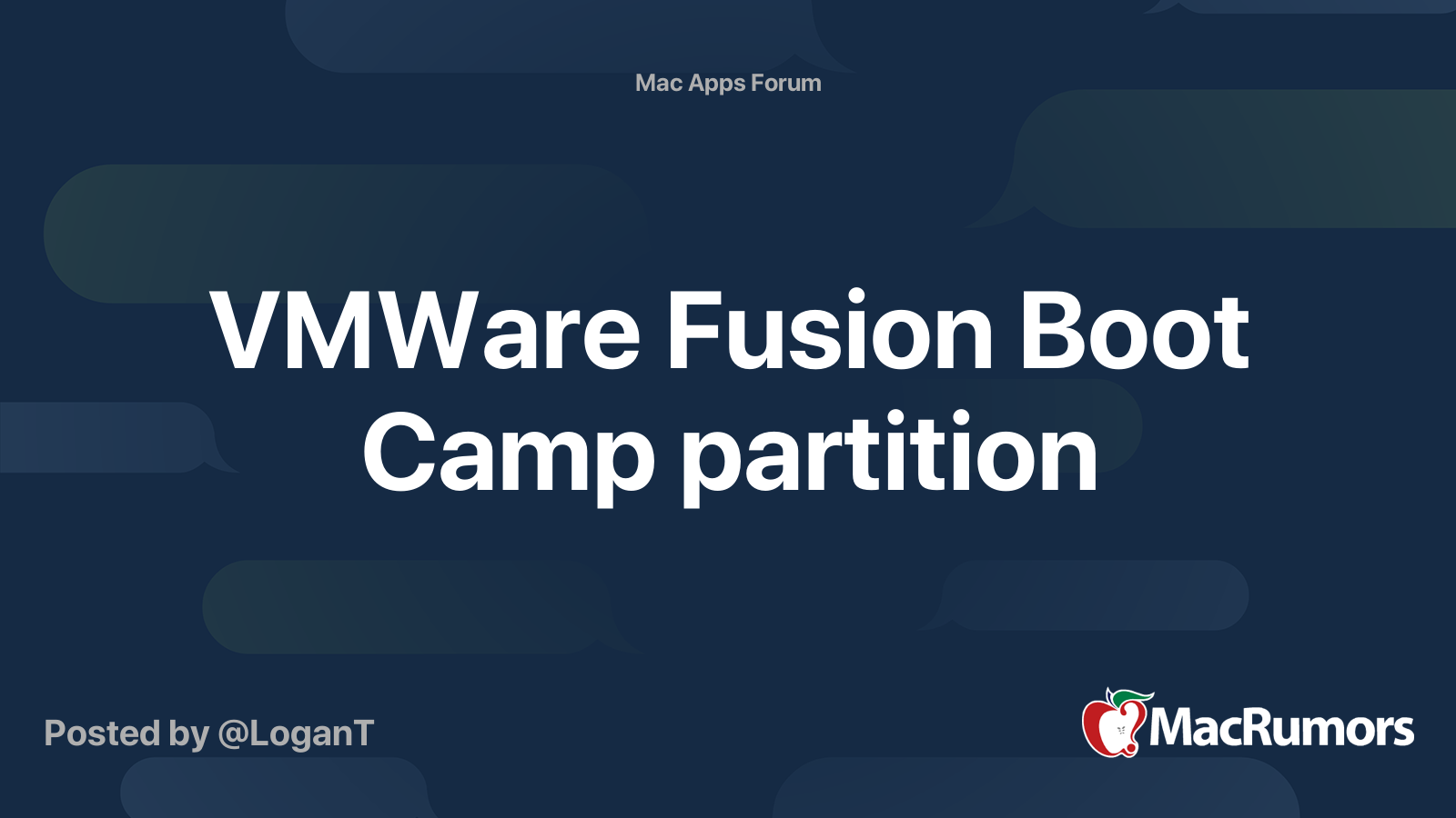 VMWare Fusion Boot Camp partition | MacRumors Forums