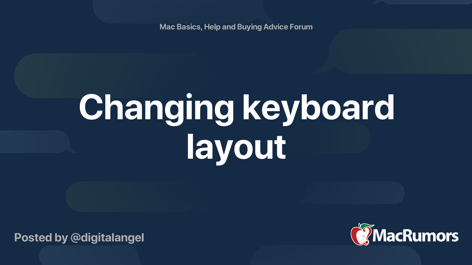 Changing keyboard layout | MacRumors Forums