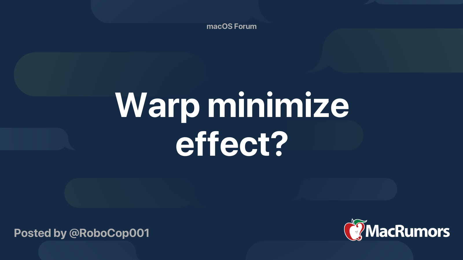 Warp minimize effect? | MacRumors Forums