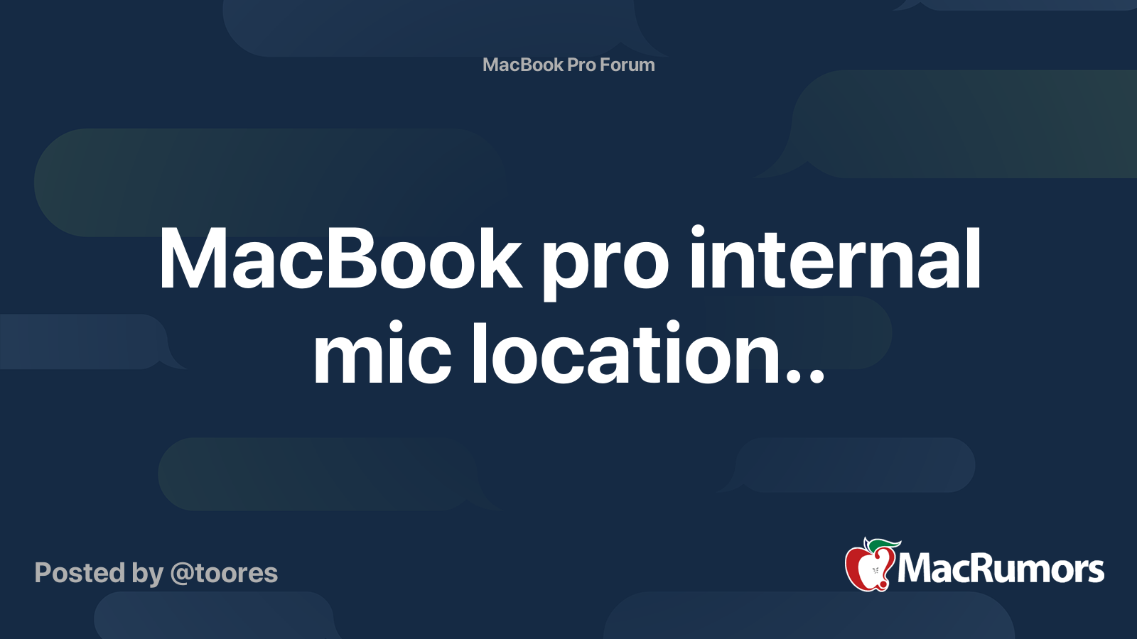 MacBook pro internal mic location.. | MacRumors Forums
