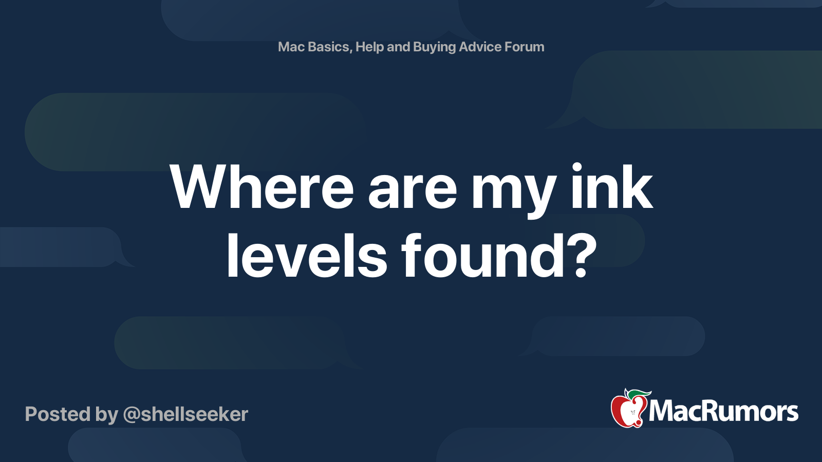 Where are my ink levels found? | MacRumors Forums