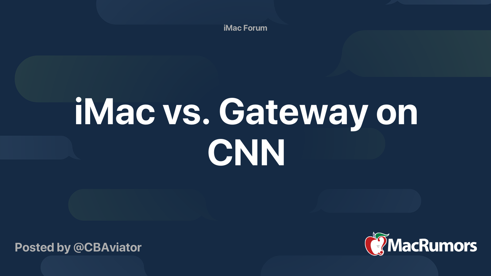 iMac vs. Gateway on CNN | MacRumors Forums