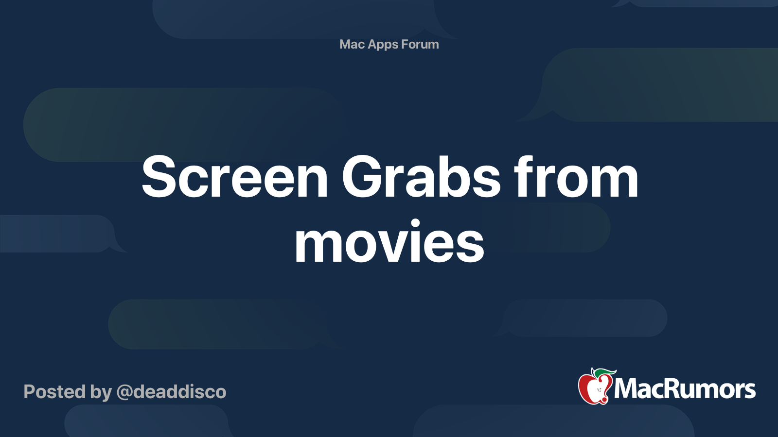 Screen Grabs from movies | MacRumors Forums