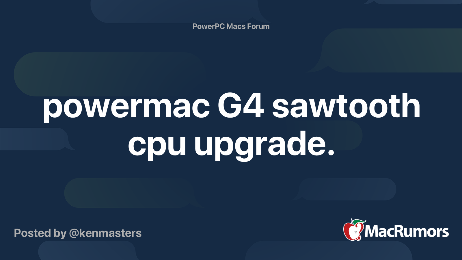 powermac G4 sawtooth cpu upgrade. | MacRumors Forums