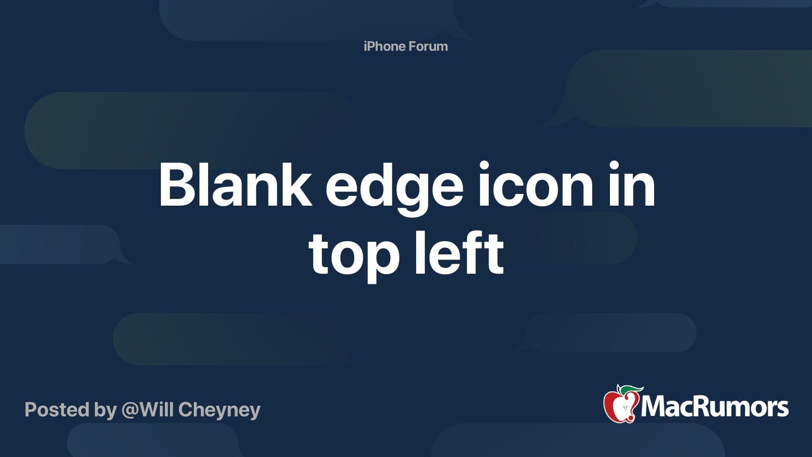 Blank edge icon in top left | MacRumors Forums