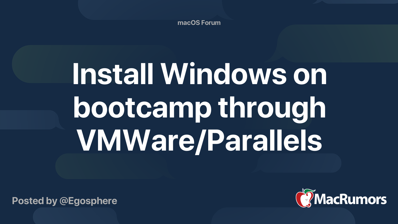 Install Windows on bootcamp through VMWare/Parallels | MacRumors Forums
