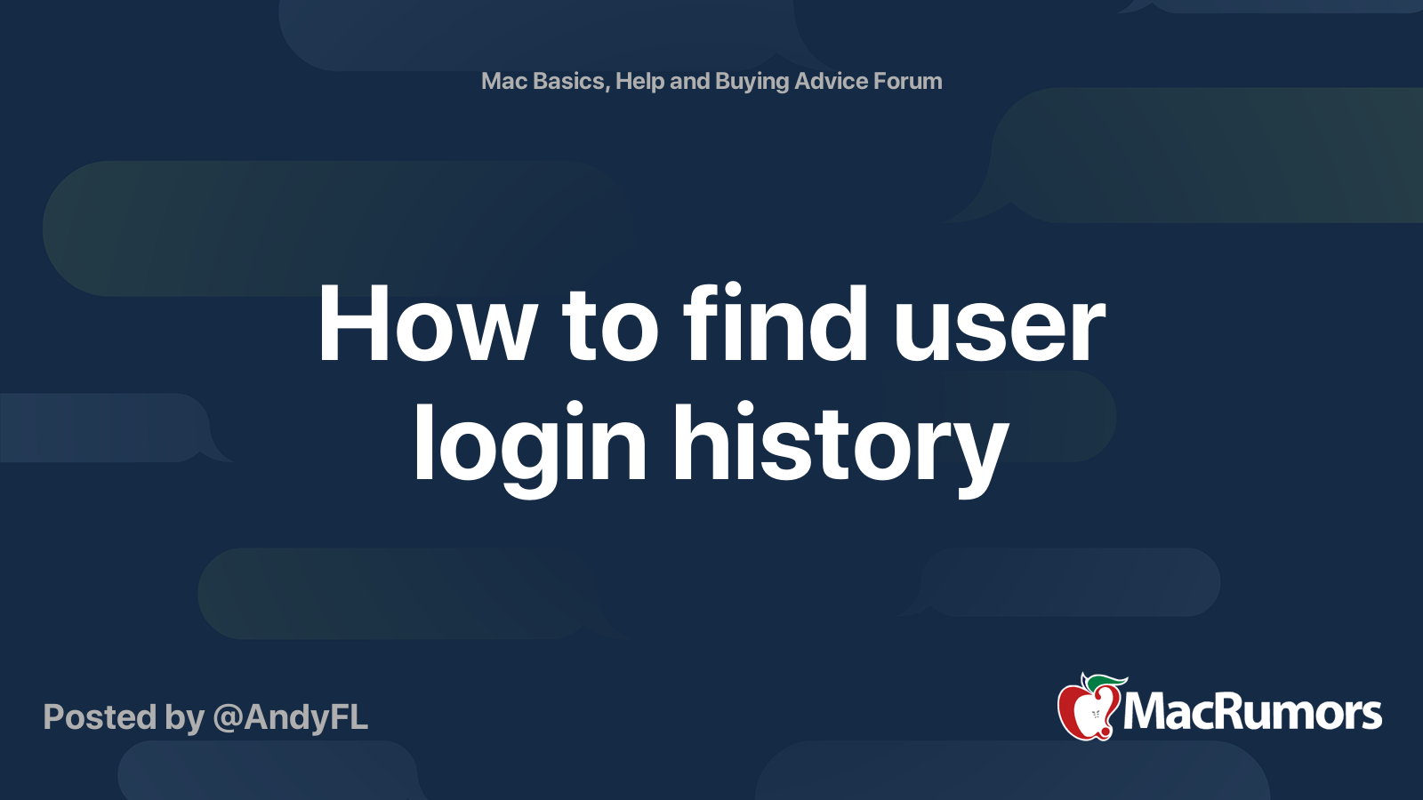 How to find user login history | MacRumors Forums