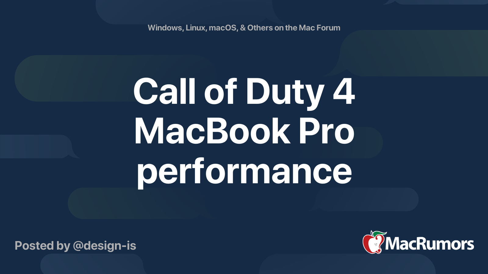 Call of Duty 4 MacBook Pro performance | MacRumors Forums