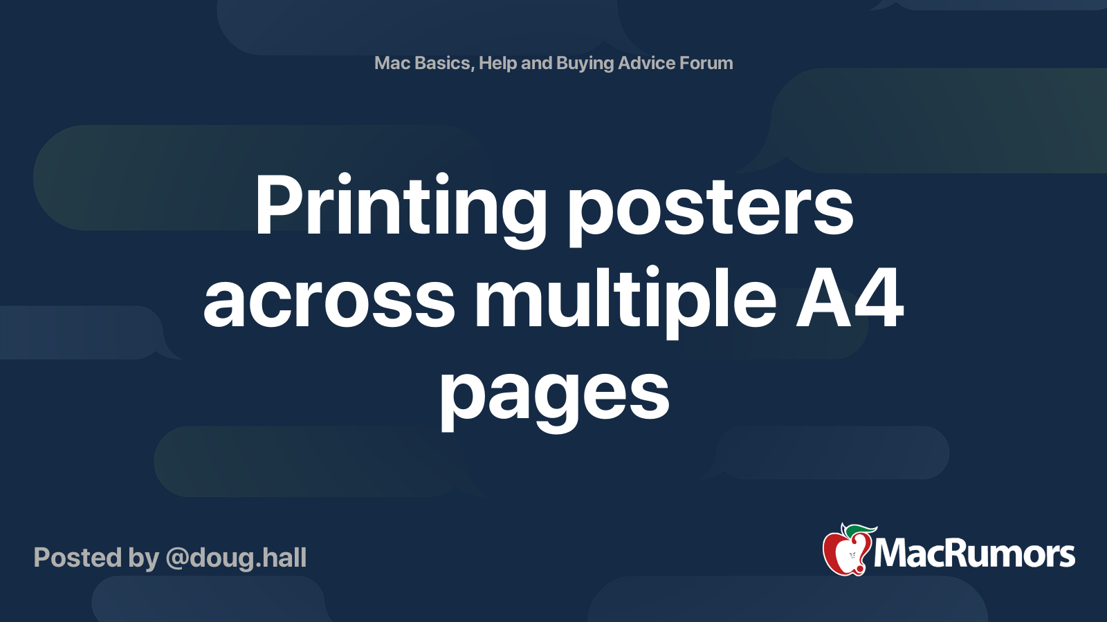 Printing posters across multiple A4 pages | MacRumors Forums