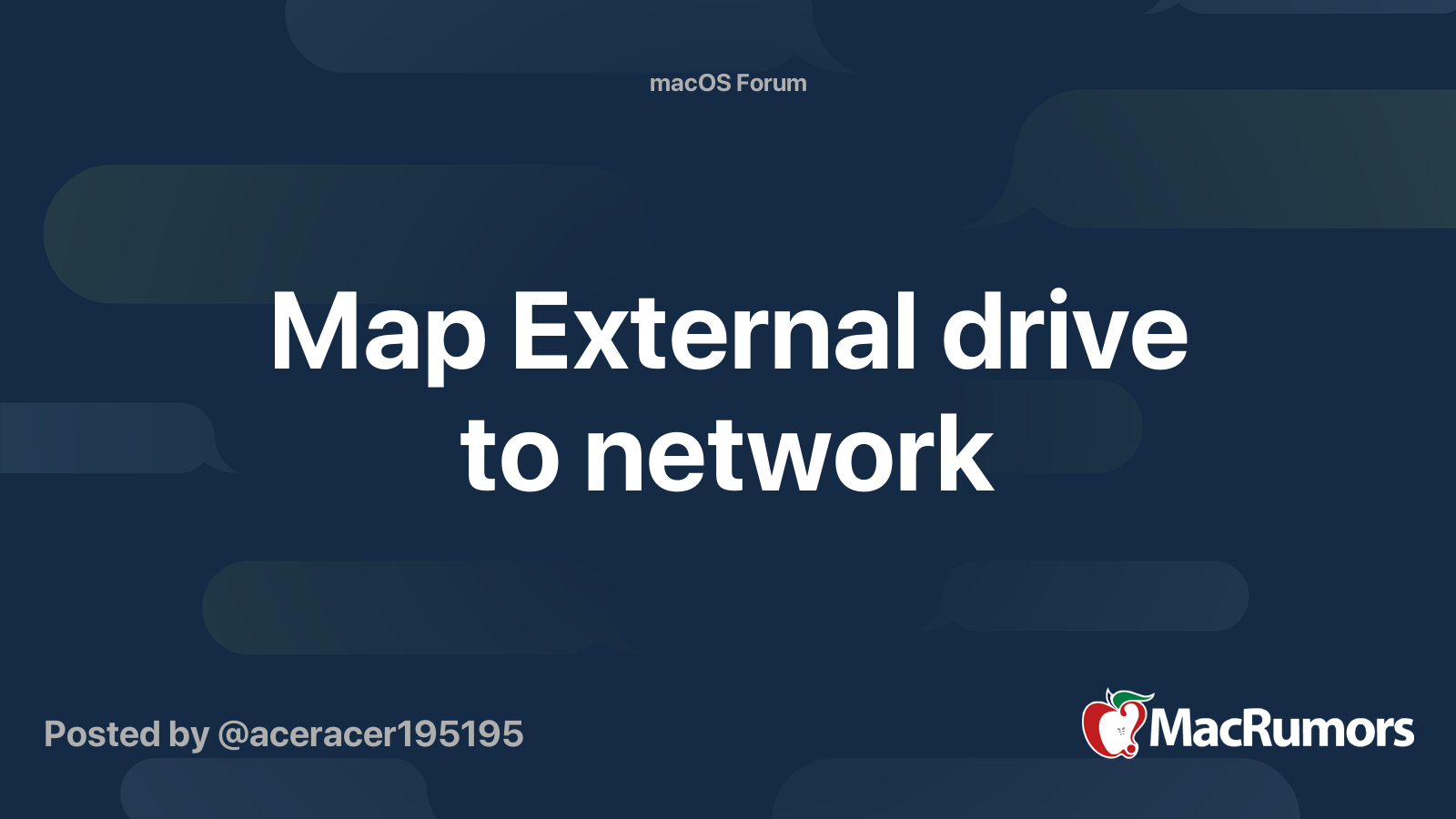 Map External drive to network | MacRumors Forums