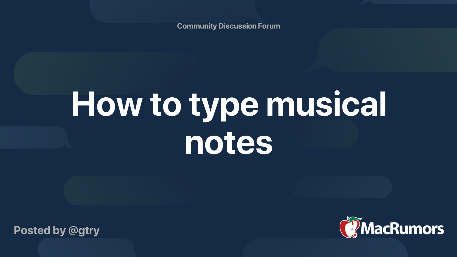 How to type musical notes | MacRumors Forums
