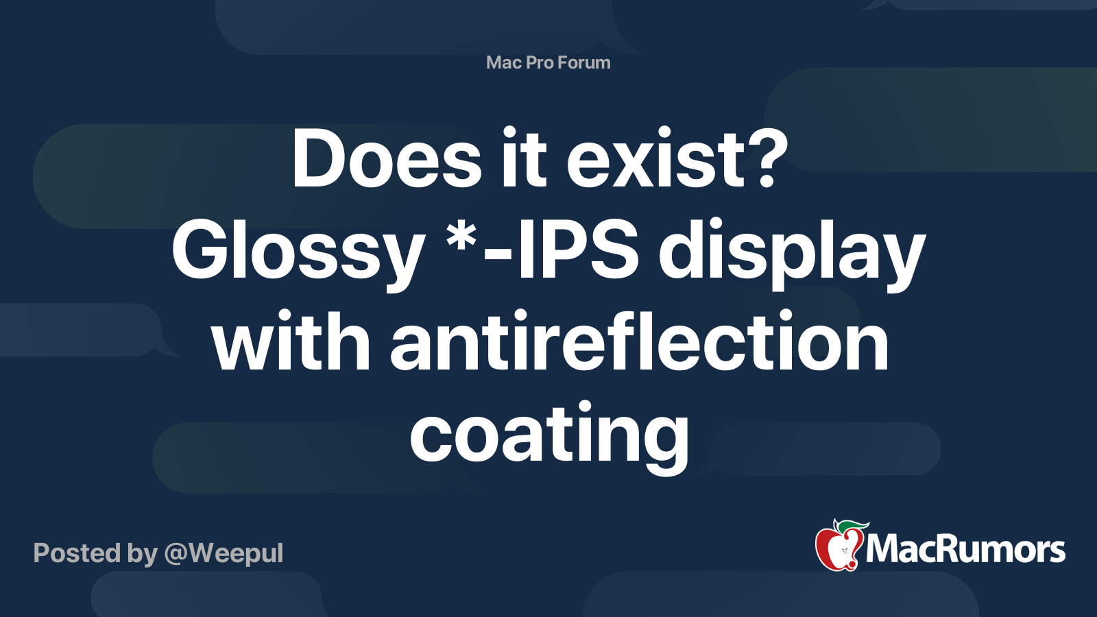 Does it exist? Glossy *-IPS display with antireflection coating ...