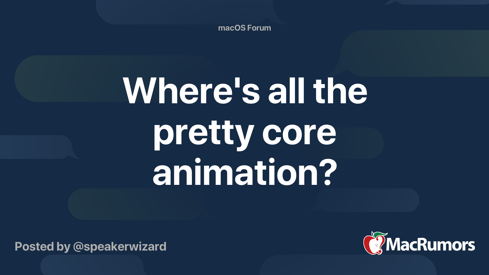 Where's all the pretty core animation? | MacRumors Forums