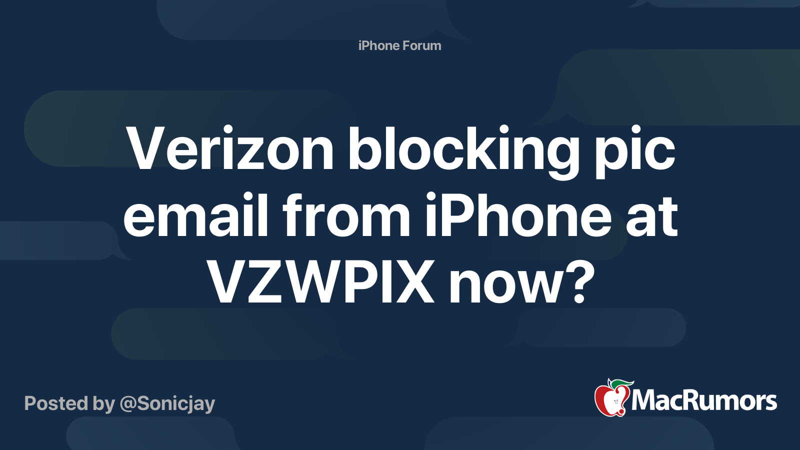 Verizon blocking pic email from iPhone at VZWPIX now? | MacRumors Forums